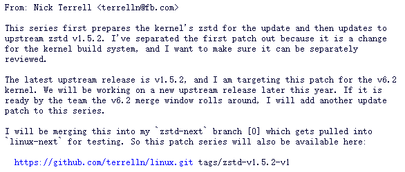 Linux 6.2 将内核的 Zstd 压缩算法更新到 1.5.x 版本 - 知乎