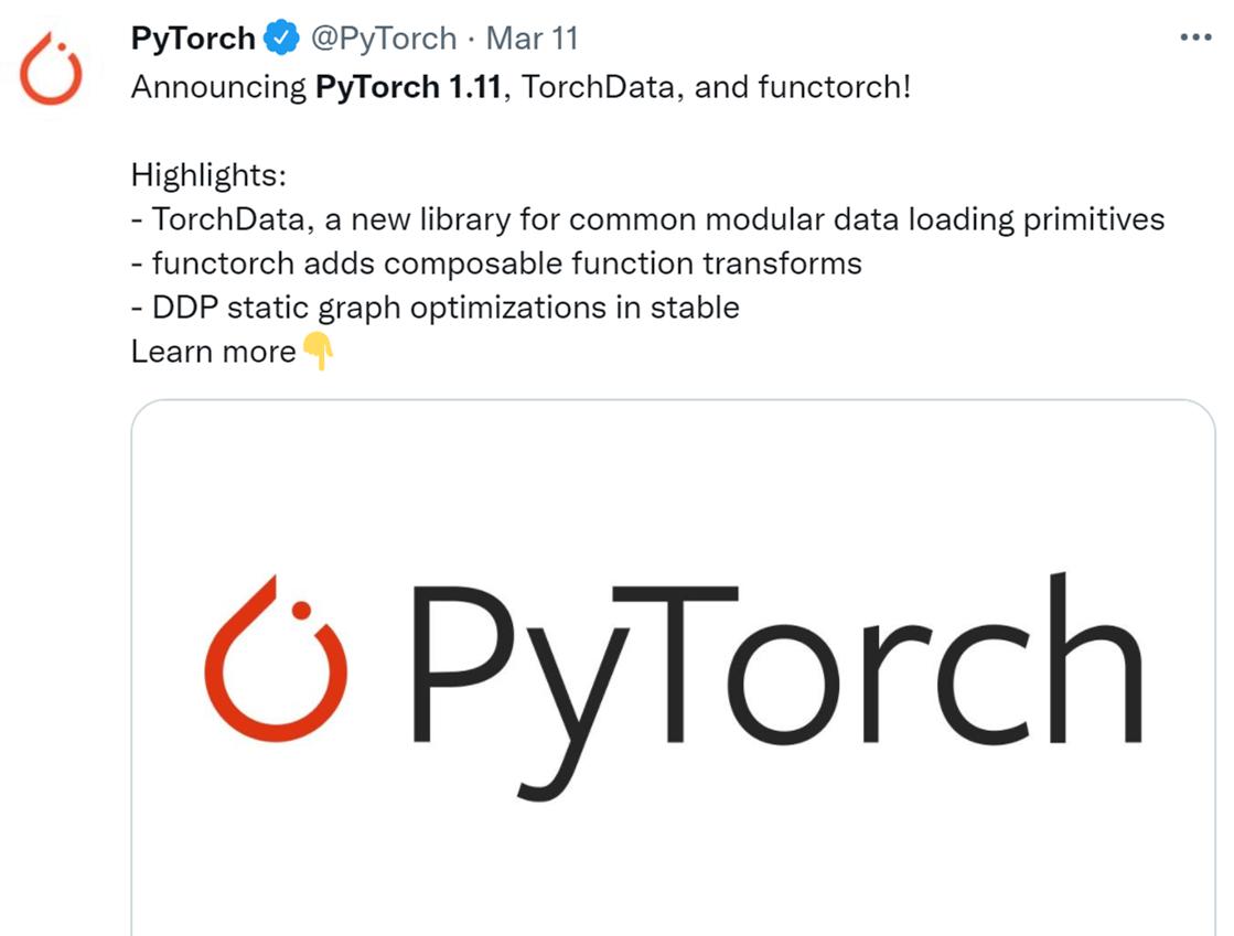 PyTorch 1.11版本发布，新增TorchData库、PyTorch中也能添加可组合函数转换了 - 知乎