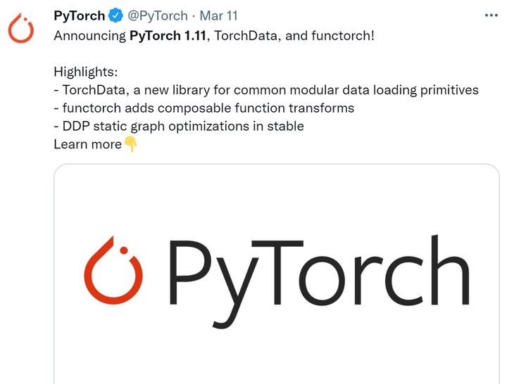 Pytorch 111版本发布,新增torchdata库、pytorch中也能添加可组合函数转换了 知乎