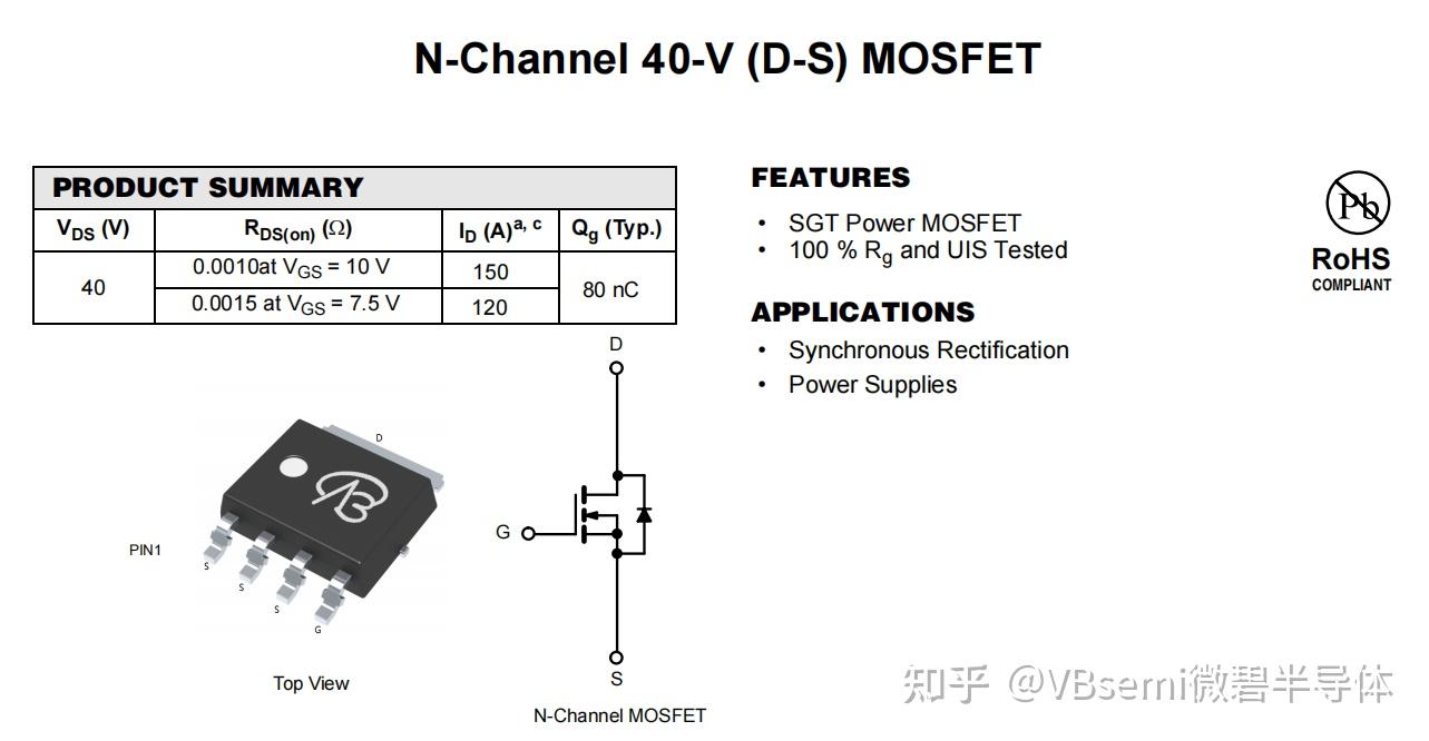 VBGED1401——LFPAK56封装，40V/0.8mΩ超低阻SGT MOSFET，刷新了中压MOSFET的性能极限 - 知乎
