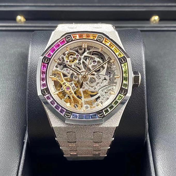 爱彼彩虹圈15468BC.YG.1259BC.01双摆轮镂空霜金手表 - 知乎