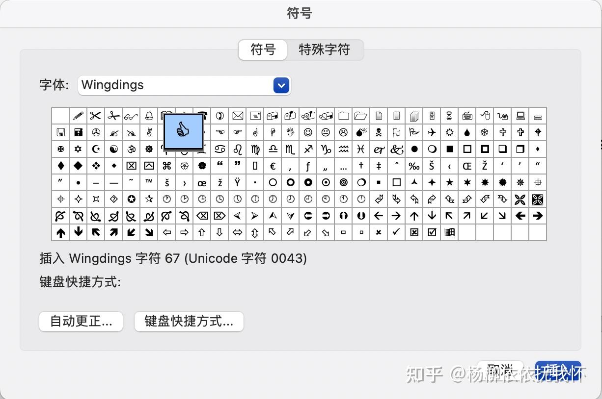 请问怎么在word里打出这个大拇指图标？ - 知乎