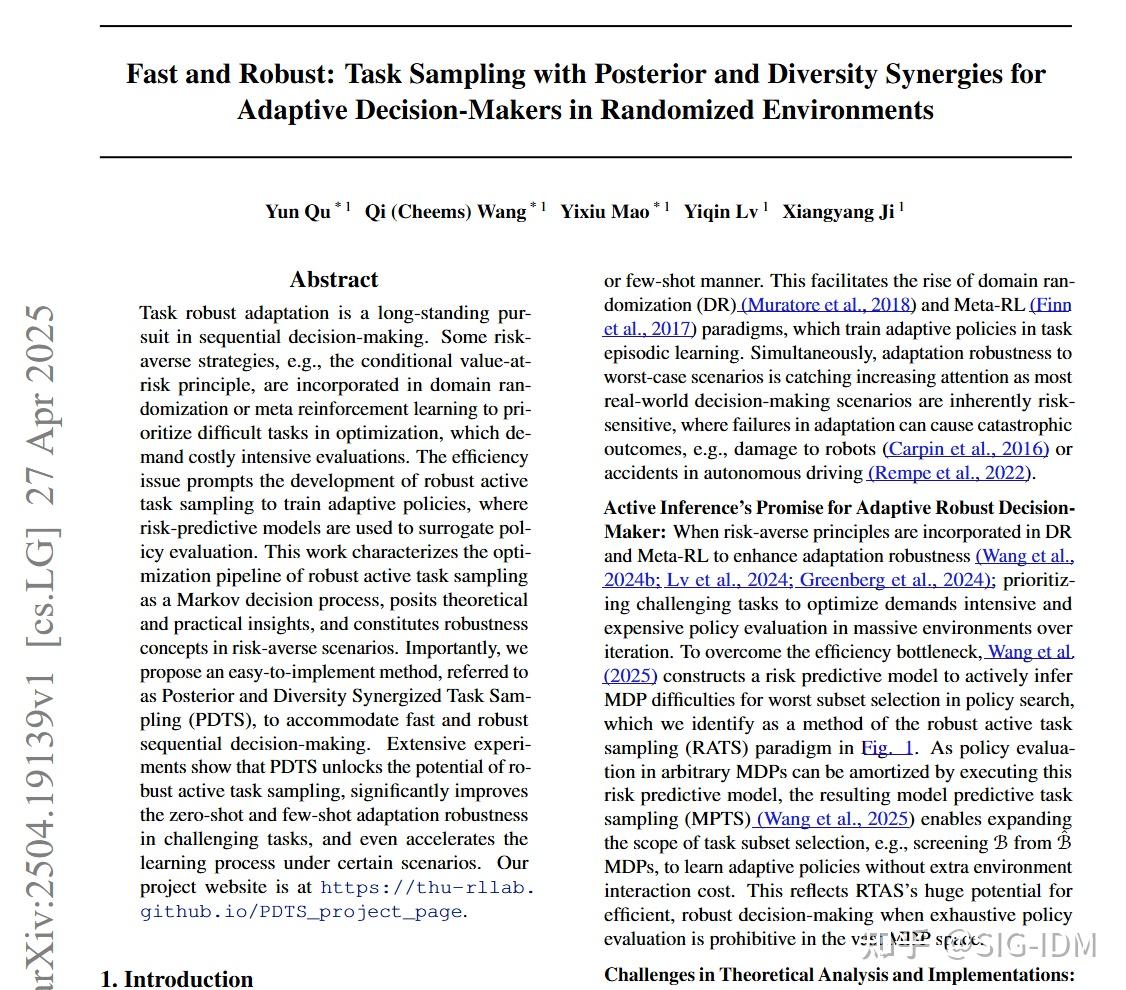ICML2025清华高分论文：Posterior and Diversity Synergized Task Sampling！ - 知乎
