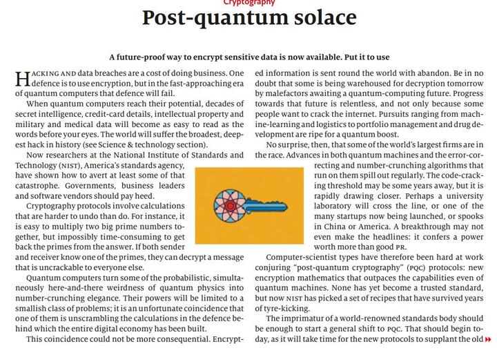 Day5「经济学人·精读」后量子加密时代来临！Post-quantum solace - 知乎