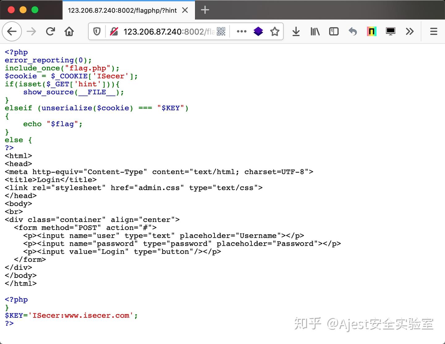 [CTF]BugkuCTF - Web - flag.php - 知乎