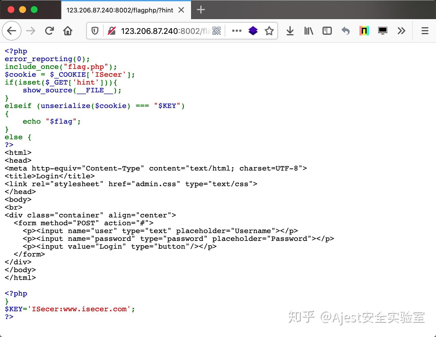 [CTF]BugkuCTF - Web - flag.php - 知乎