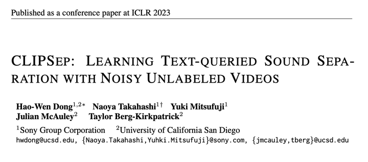 CLIPSep：基于带噪声的无标注视频训练基于文本的音频分离 - 知乎