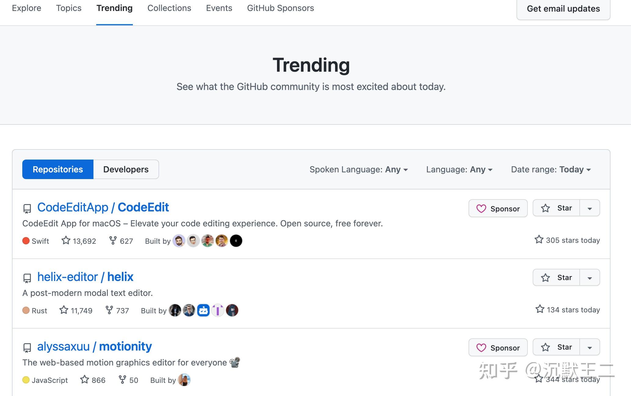 GitHub 官宣：弃用 trending 热榜，开发者炸锅了! - 知乎
