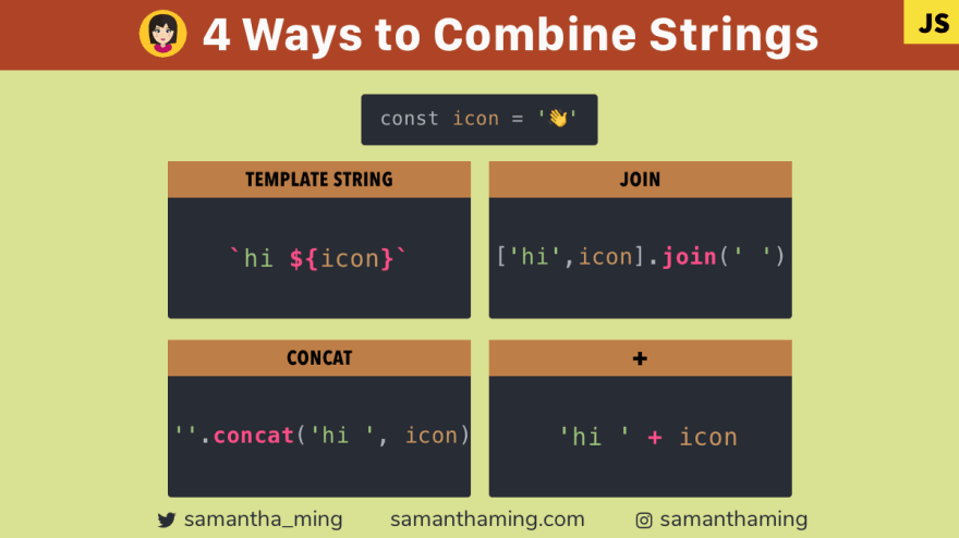 在JavaScript中组合字符串的4种方法 - 知乎