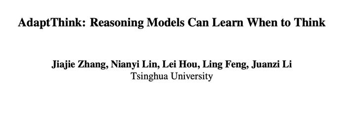 LLM RLHF 2025论文（十二）AdaptThink - 知乎