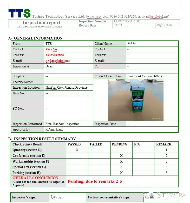 Sample report for battery - 知乎