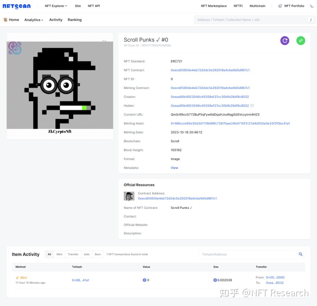 NFTScan 正式上线 Scroll NFTScan 浏览器和 NFT API 数据服务 - 知乎
