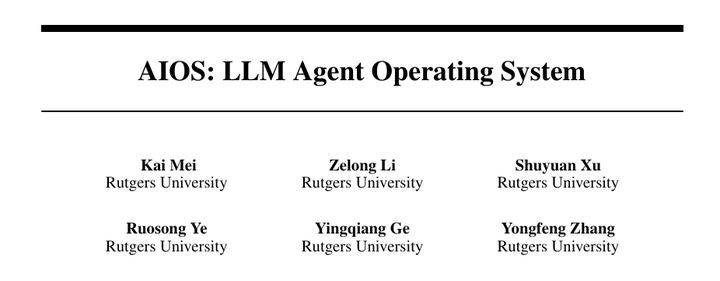 AIOS：大模型智能体操作系统 - 知乎