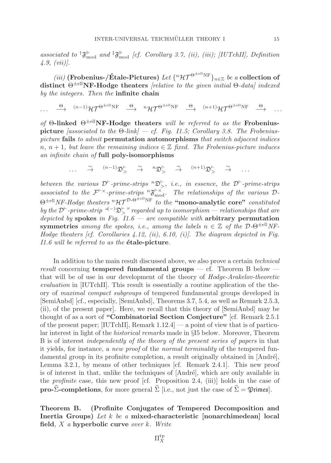 宇宙际Teichmüller理论 1：构造霍奇剧场（Inter-Universal Teichmüller Theory Ⅰ ...