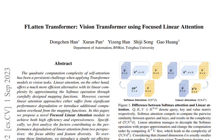 ICCV 2023 | 新注意力！清华黄高团队提出FLatten Transformer视觉新主干 - 知乎