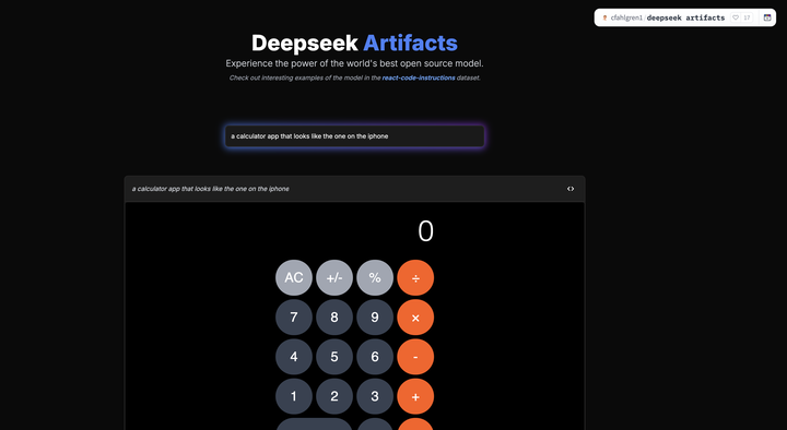 DeepSeek Artifacts：在线实时预览的前端 AI 编程工具，基于DeepSeek V3快速生成React App - 知乎