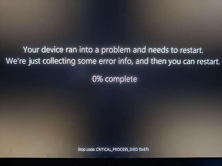 win11笔记本一开机就死机蓝屏出现stop code critical process died 0xEF 可能解决办法 - 知乎