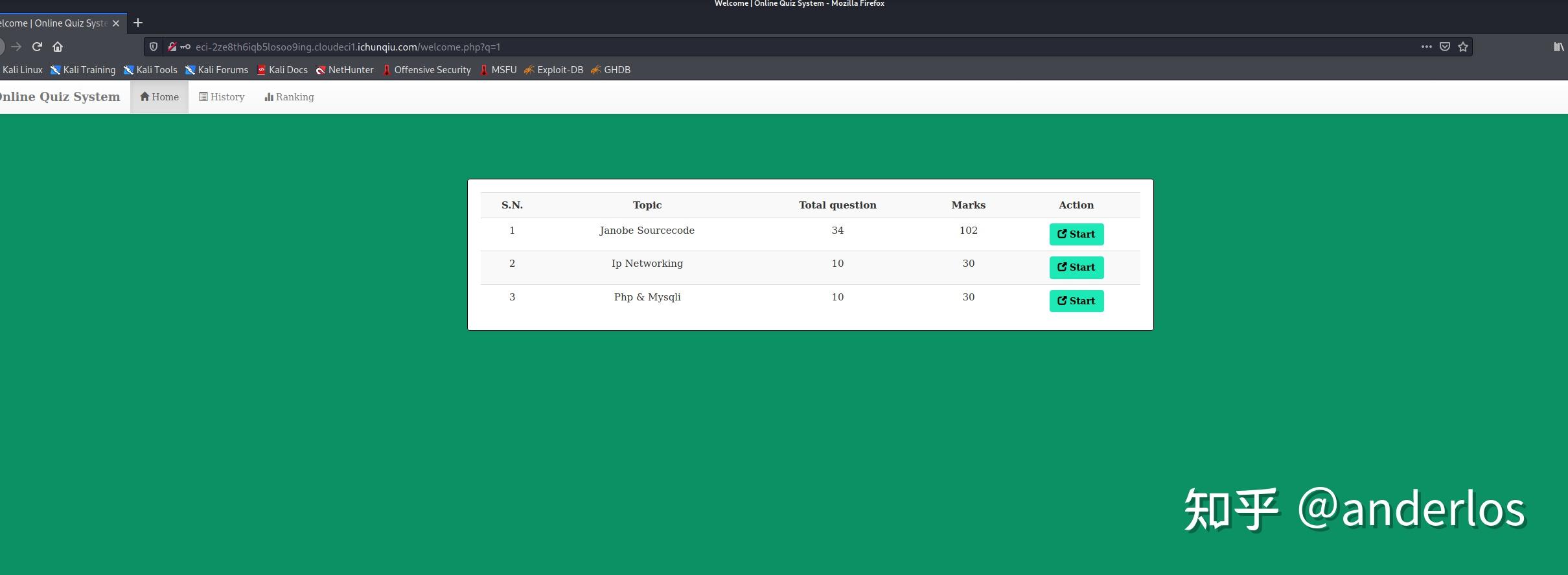 春秋云境之CVE-2022-32991（Web Based Quiz System SQL注入） - 知乎