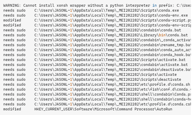 解决conda的“WARNING: Cannot install xonsh wrapper without a python interpreter in pref...”问题 - 知乎