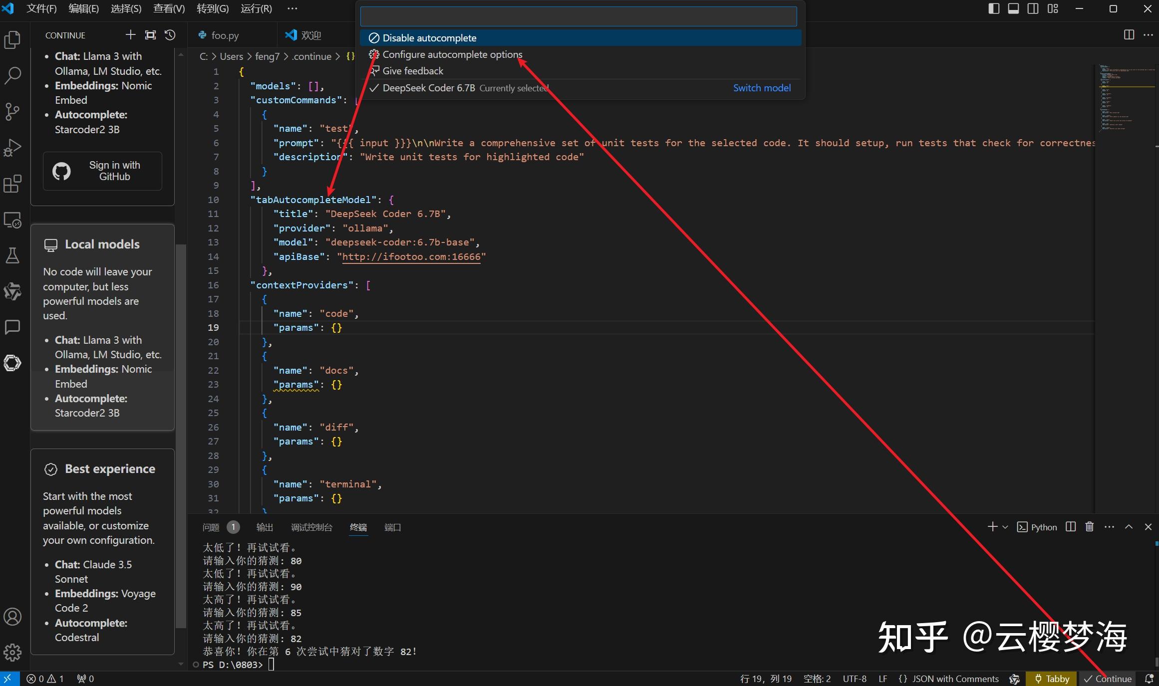 Continue-AI编程助手本地部署llama3.1+deepseek-coder-v2 - 知乎