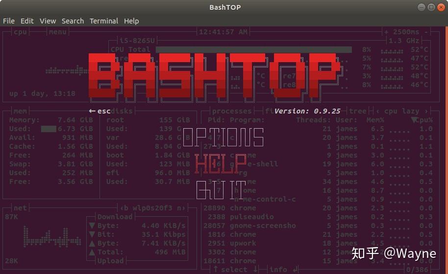 Bashtop – Linux的资源监视工具 - 知乎
