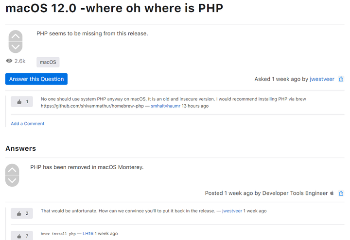 macOS Monterey 移除了自带的 PHP - 知乎