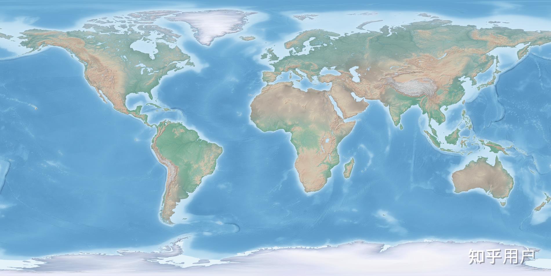 哪里有高清可放大的世界地形图，无文字版？ - 知乎