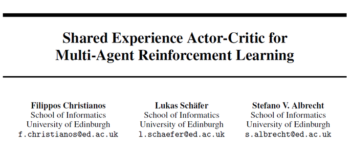 【MARL】Shared Experience Actor-Critic for Multi-Agent Reinforcement ...