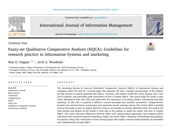 定性比较分析(QCA)操作指南——Pappas和Woodside(2021)一文的翻译 - 知乎