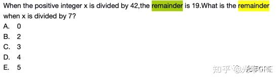GRE数学中 “remainder”怎么做呢？ - 知乎