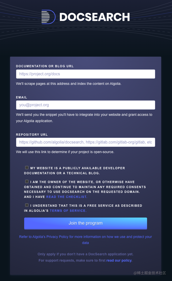 在 Docusaurus v2 中使用 Algolia DocSearch搜索功能 - 知乎