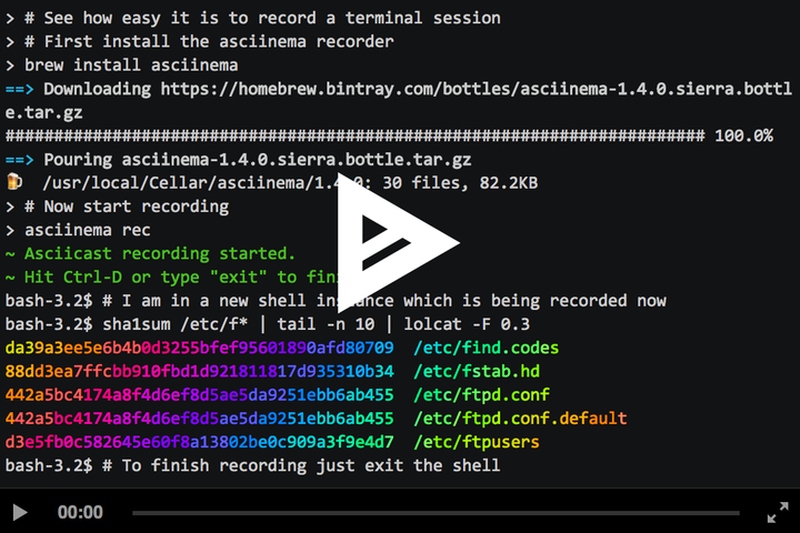 教你使用 asciinema 录制命令行操作 - 知乎