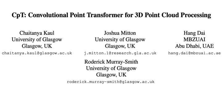 【点云双向 Transformer】CpT: Convolutional Point Transformer for 3D Point ...
