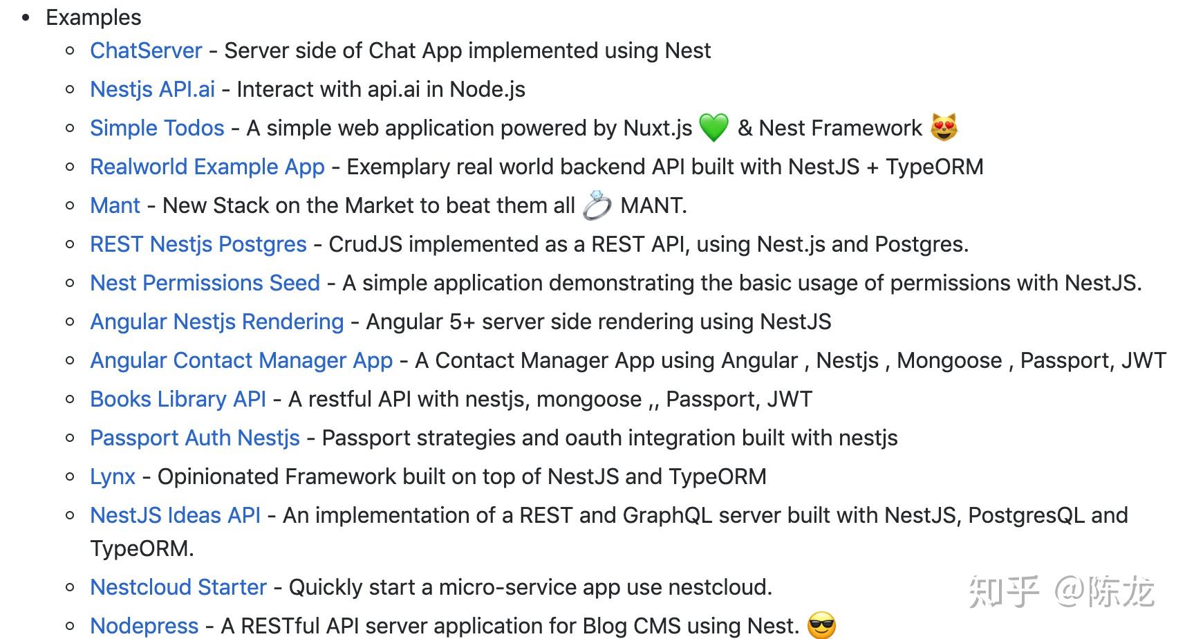 哪里有nest.js的完整示例项目？ - 知乎