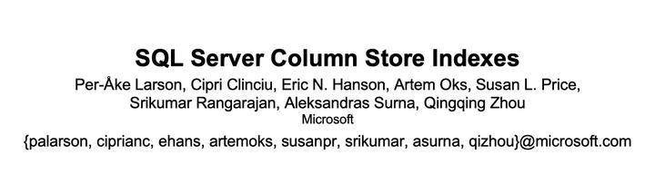 SIGMOD'10 | SQL Server Column Store Indexes - 知乎