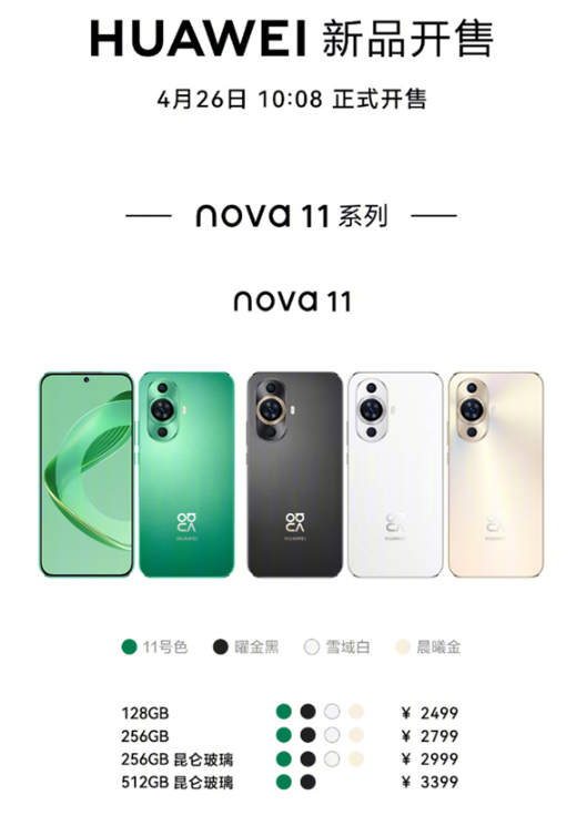 华为nova 11系列正式开售：2499元起、十档可变光圈技术下放 - 知乎
