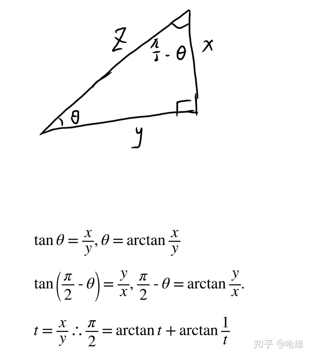 arctanx+arctan(1/x)=π/2(x＞0)如何证明? - 知乎