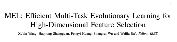 面向高维特征选择的高效多任务进化学习 | Efficient Multi-Task Evolutionary Learning - 知乎