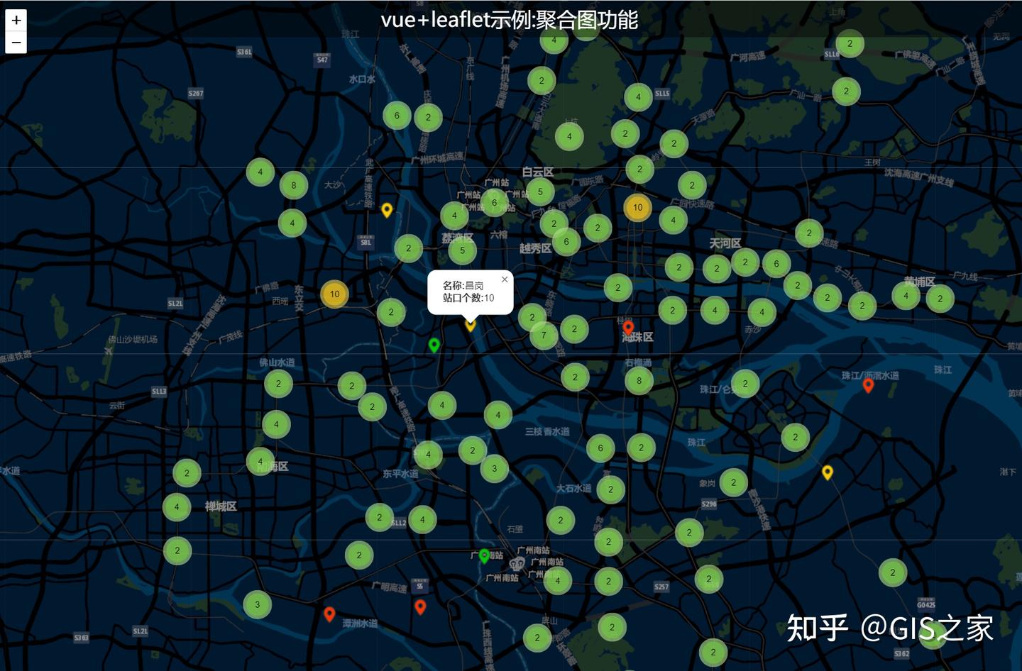 vue+leaflet示例:聚合图功能(附源码下载) - 知乎