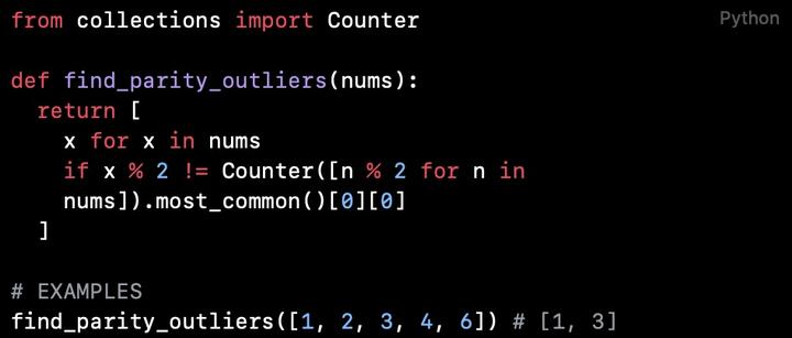 Python代码阅读(第30篇):找到列表中的奇偶异常项 知乎