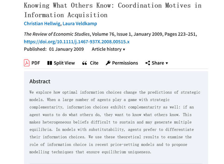 Knowing What Others Know: Coordination Motives in Information ...