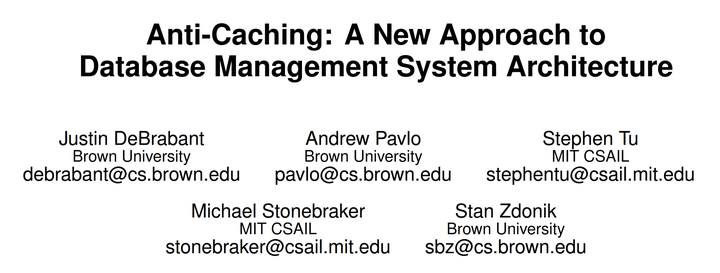简谈论文：Anti-Caching: A New Approach to Database Management System Architecture - 知乎