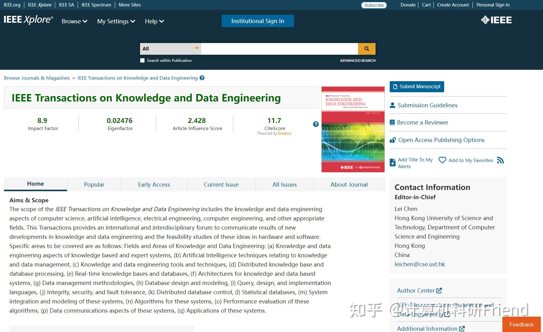 【计算机方向】IEEE Trans元老级二区神刊！CCF-A，IF=8.9，年发文量900+，投它来逆袭！ - 知乎