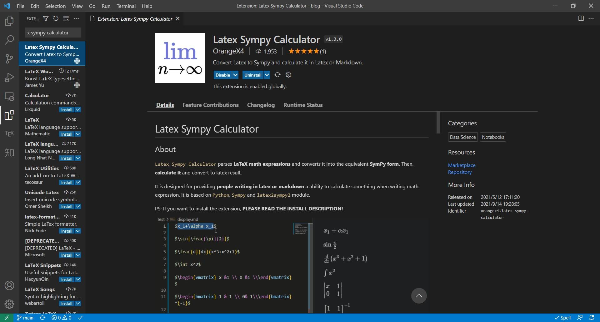 如何用 VS Code 计算一个用 Latex 书写的数学公式？ - 知乎