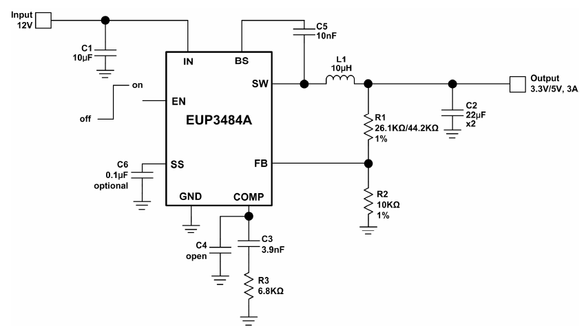 EUP3484A 3A, 30V, 340KHz同步降压转换器 - 知乎