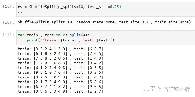 sklearn函数：ShuffleSplit（分割训练集和测试集） - 知乎