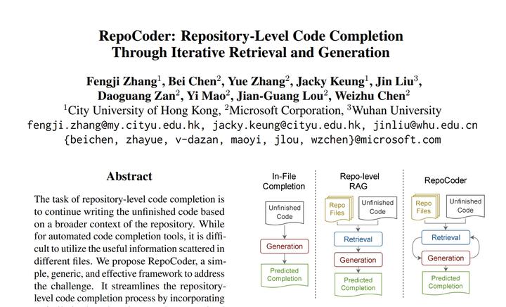 RepoCoder: 通过迭代检索和生成实现的仓库级代码补全 - 知乎