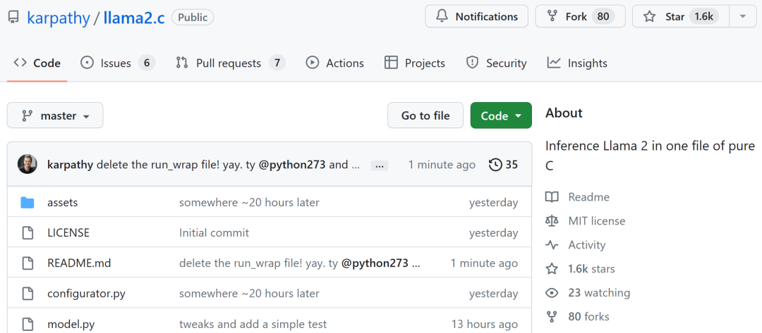 OpenAI联创Karpathy爱上羊驼：纯C代码实现婴儿Llama2，MacBook可运行，已揽1.6k星 - 知乎