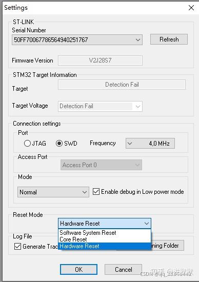 Can not connect to target! If you're trying to connect to an STM32W1xx ...
