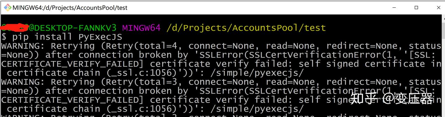 pip 安装第三方包异常：[SSL: CERTIFICATE_VERIFY_FAILED] - 知乎